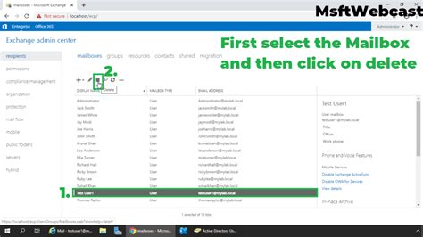 How To Disable Or Delete A Mailbox In Exchange