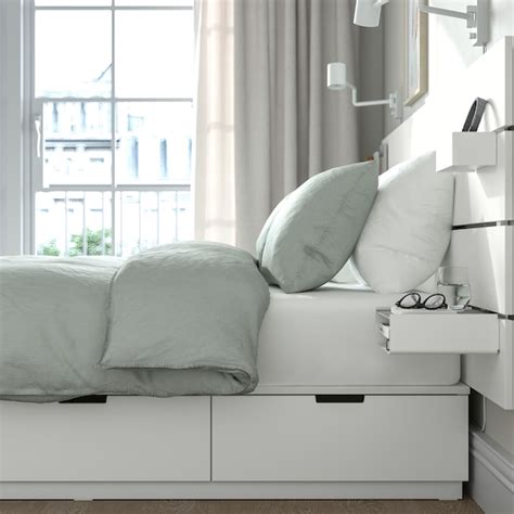 Nordli Bed With Headboard And Storage White Queen Ikea Us