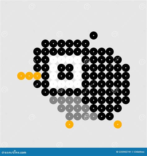 Pattern Of Kiwi Birds Dots Vector Illustration Of Pixel Art Stock