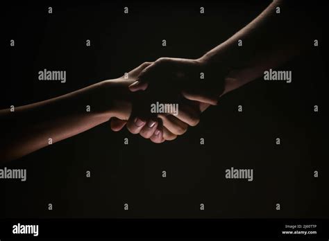 Handshake Hand Arm On Salvation Close Up Help Hand Two Hands