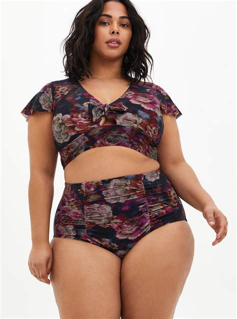 Plus Size Wireless Flutter Sleeve Bikini Top Torrid
