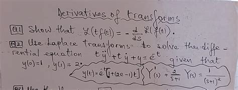 Solved Derivatives Of Transforms Q Show That Chegg