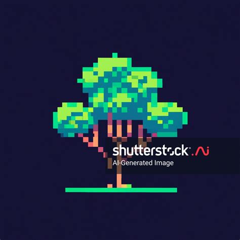 Pixel Art Vector Style Image Tree Ai Generated Image 2287665067