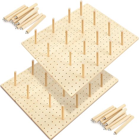 Kigley 6 Pcs Wood Pegboard Drawer Organizer With 48 Pegs Wood Peg Board System Peg Drawer