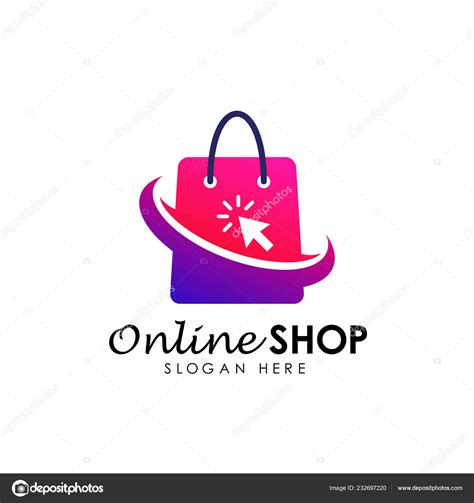 Online Shop Logo Design Vektor Symbol Design Des Shopping Logos Stock
