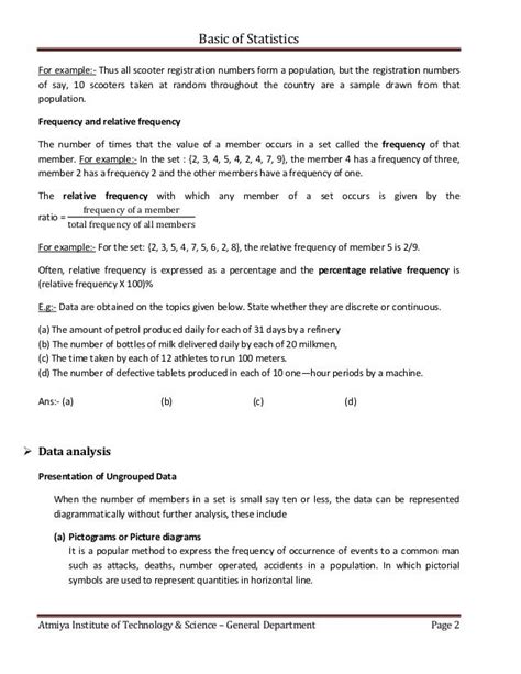 basic concepts of statistics lecture notes