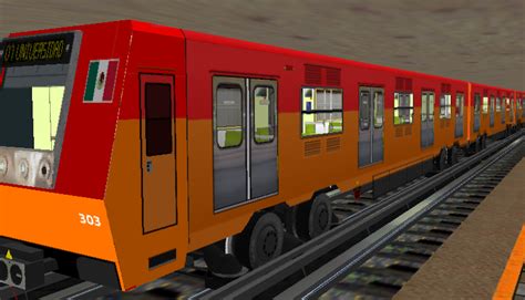cromáticas openbve Metro de Mexico Concarril NM cromatica naranja con rojo