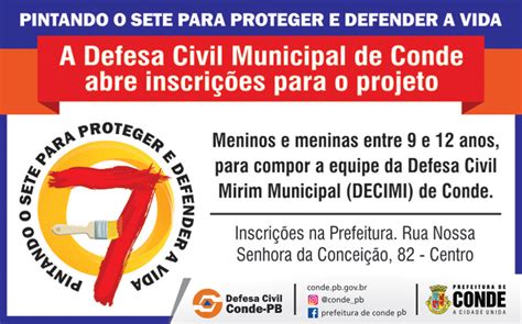 Conde inscreve crianças e adolescentes para o projeto da Defesa Civil