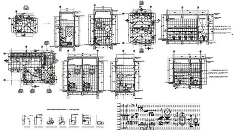 Dwg Autocad Dwg Drawing Of The Toilet Room Elevation And Section
