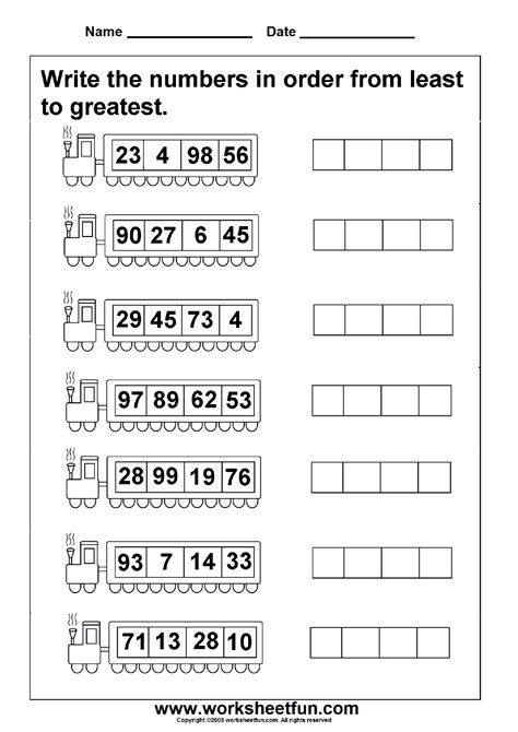 Ordering Greatest To Least 3 Digit Numbers