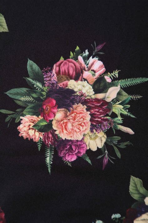 Scarlette Black Floral Mid Calf Dress
