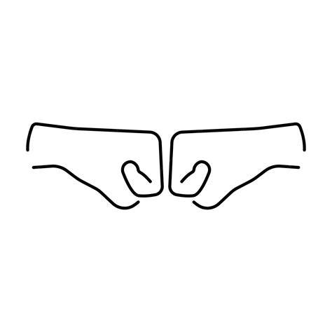Ícones De Gestos De Mão Batendo Brofisting E Outra Linha De Emoji Fist