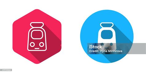 채워지고 윤곽선이 있는 기차와 철도 아이콘은 긴 그림자 배경으로 고립되어 있습니다 대중 교통 기호 지하철 열차 운송 지하철 지하철 벡터 가득 찬에 대한 스톡 벡터 아트 및