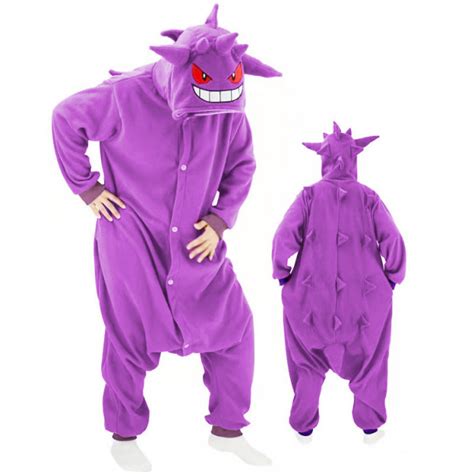 Pokemon Gengar Costume Onesie Jumpsuit Gengar Cosplay Costume Party