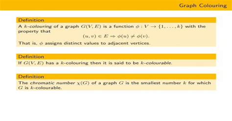 Graph Colouring School Of Mathematics The Colouring De Nition A K