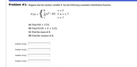 Solved Problem Suppose That The Random Variable X Has Chegg
