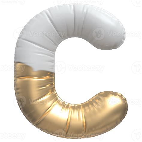 Gold Bubble Letter C Font 3d Render 36305589 Png