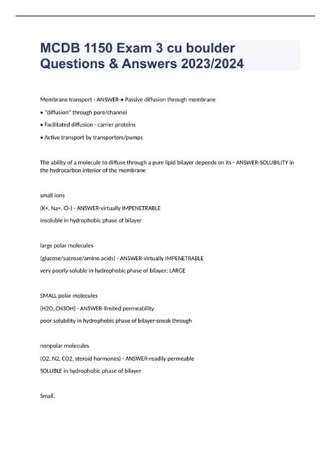 Mcdb 1150 Exam 3 Cu Boulder Questions And Answers 20232024 Mcdb 1150