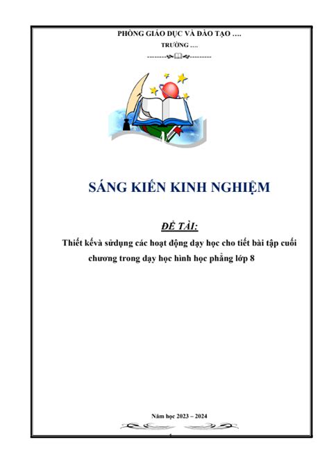 Thiết Kế Và Sử Dụng Các Hoạt động Dạy Học Cho Tiết Bài Tập Cuối Chương