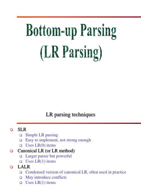 Lr Parsing Methods Pdf Parsing Formalism Deductive