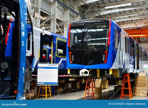 Rail Car Assembly Plant `stadler` Produced Trains For The Minsk Metro Editorial Photo