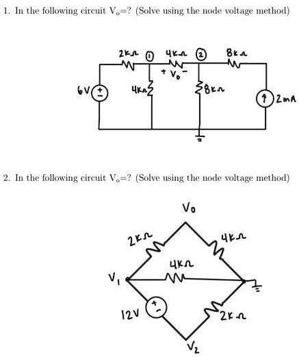 SOLVED In the following circuit Va Solve Using the node voltage method V kÎ Î V