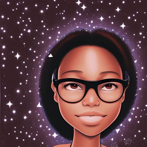 Beautiful Black Brownskinned Girl Made Of Stars Wearing Glasses With