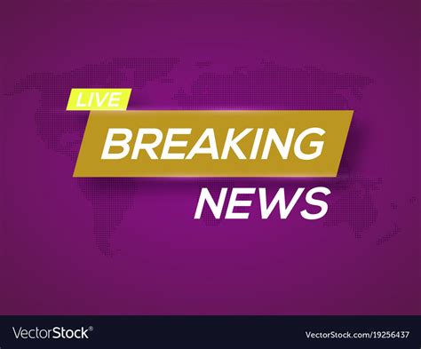 Breaking News World With Map Background Royalty Free Vector