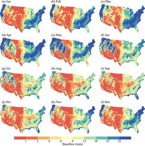 Multi‐year Average Of The Monthly Baseflow Data Set At 0 25° Spatial Download Scientific