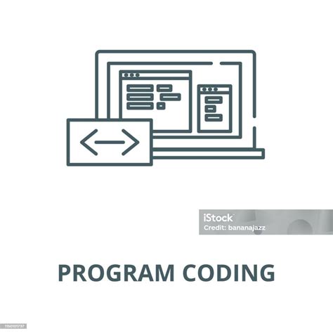 Program Coding Vector Line Icon Linear Concept Outline Sign Symbol Stock Illustration Download