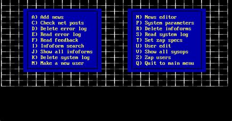 Sysop Commands Menu