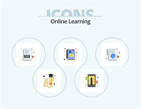 Online Learning Flat Icon Pack 5 Icon Design Learning E Learning Qa