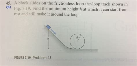 solved a block slides on the frictionless loop the loop