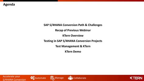KTern 101 Automated Test Management For S 4HANA Conversion PPT