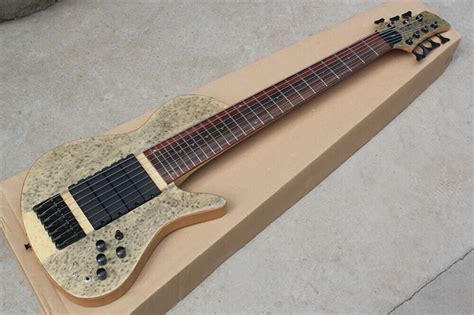 7 Strings Neck Thru Body Electric Bass Guitar With Birdseye Maple Free