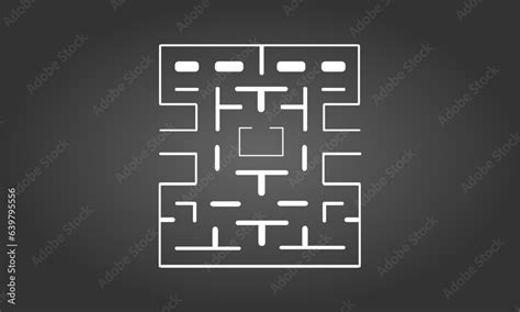 Poster Pacman Map In White Color Wall Art Ukposters