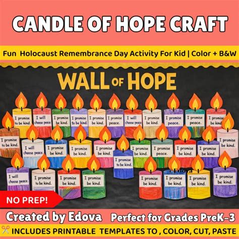 Candle Of Hope Craft Sel Kindness And Reflection Writing Activity K3