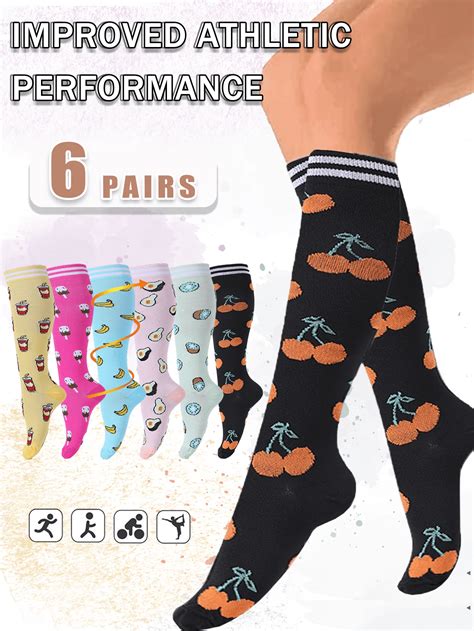 6 Pairs Copper Wellow Compression Socks T Women Men 15 15 Mmhg Knee