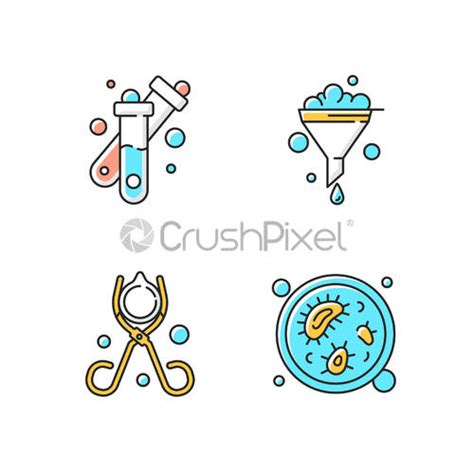 Lab Tools RGB Color Icons Set Stock Vector Crushpixel