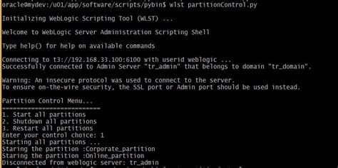wlst by examples multitenancy in weblogic 12c part 6 partition domain