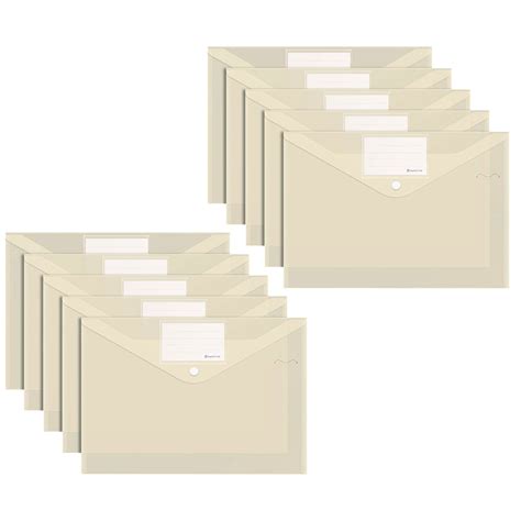 DALLtif Office Cabinet Plastic Envelopes 10 Pack A4 Letter Size Plastic