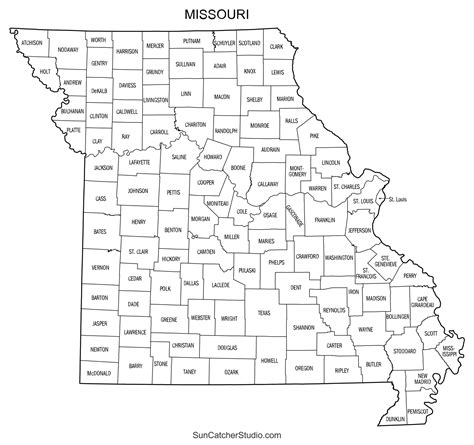 Missouri County Map Printable State Map With County Lines Free