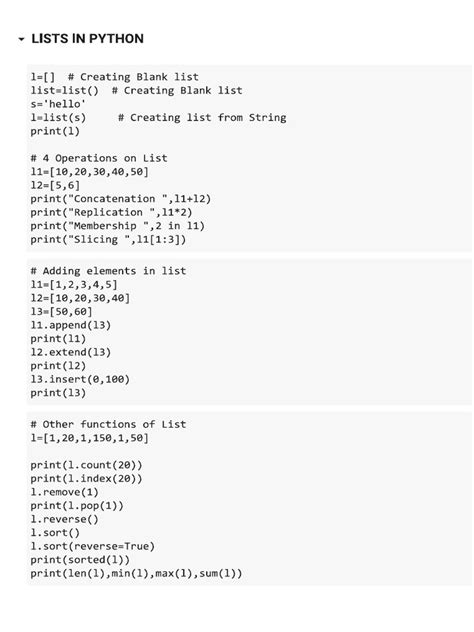 List Strings Tuples And Dictionary Pdf