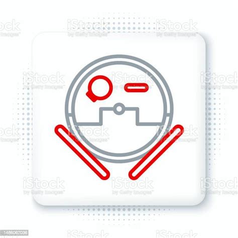 흰색 배경에 격리 된 라인 로봇 진공 청소기 아이콘 자동 진공 청소기 가정용 스마트 어플라이언스 집 청소용 디지털 장치 다채로운