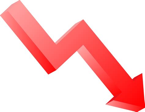 Red Decrease Arrow Icon Finance Investment Clipart Illustration Icon