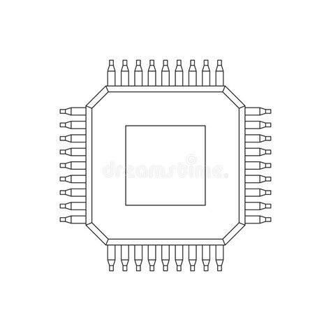 CPU Processor Icon Isolated On White Background 3d Vector