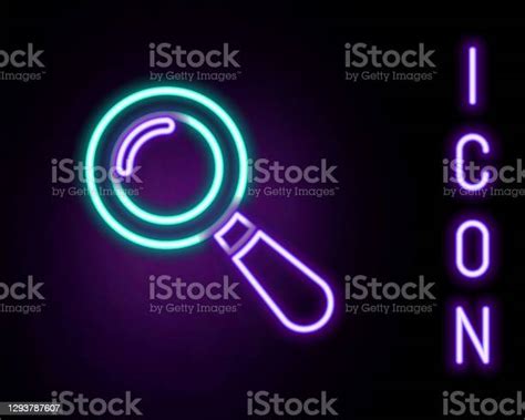 검은 색 배경에 고립 된 빛나는 네온 라인 돋보기 아이콘 검색 초점 확대 축소 비즈니스 기호 다채로운 개요 개념 벡터 0명에 대한 스톡 벡터 아트 및 기타 이미지 Istock
