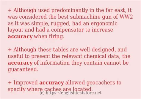 In Sentence Examples Of Accuracy Englishteststore Blog