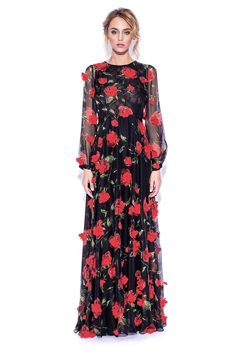 Maxi 3d Floral Details Dress Rs8648a Nissa