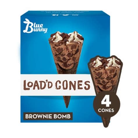 Blue Bunny® Loadd Cones Brownie Bomb Frozen Dessert Cones 4 Ct Kroger